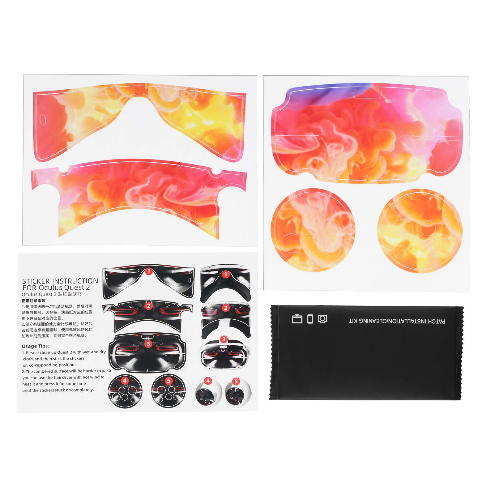 Shanrya VR Controller Stickers, VR Protective Sticker Unique Style PVC Skin Dustproof for Oculus Quest 2
