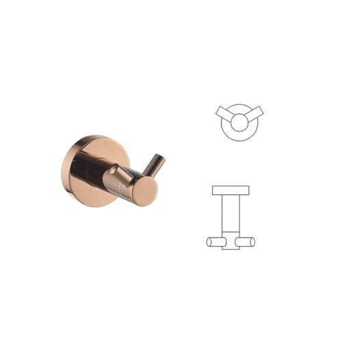 Rose Gold Bathroom Accessories 304 Stainless Steel Towel Rack Toilet Roll Paper Tissue Holder Double Cup Towel Bar Hooks,Double Robe Hook