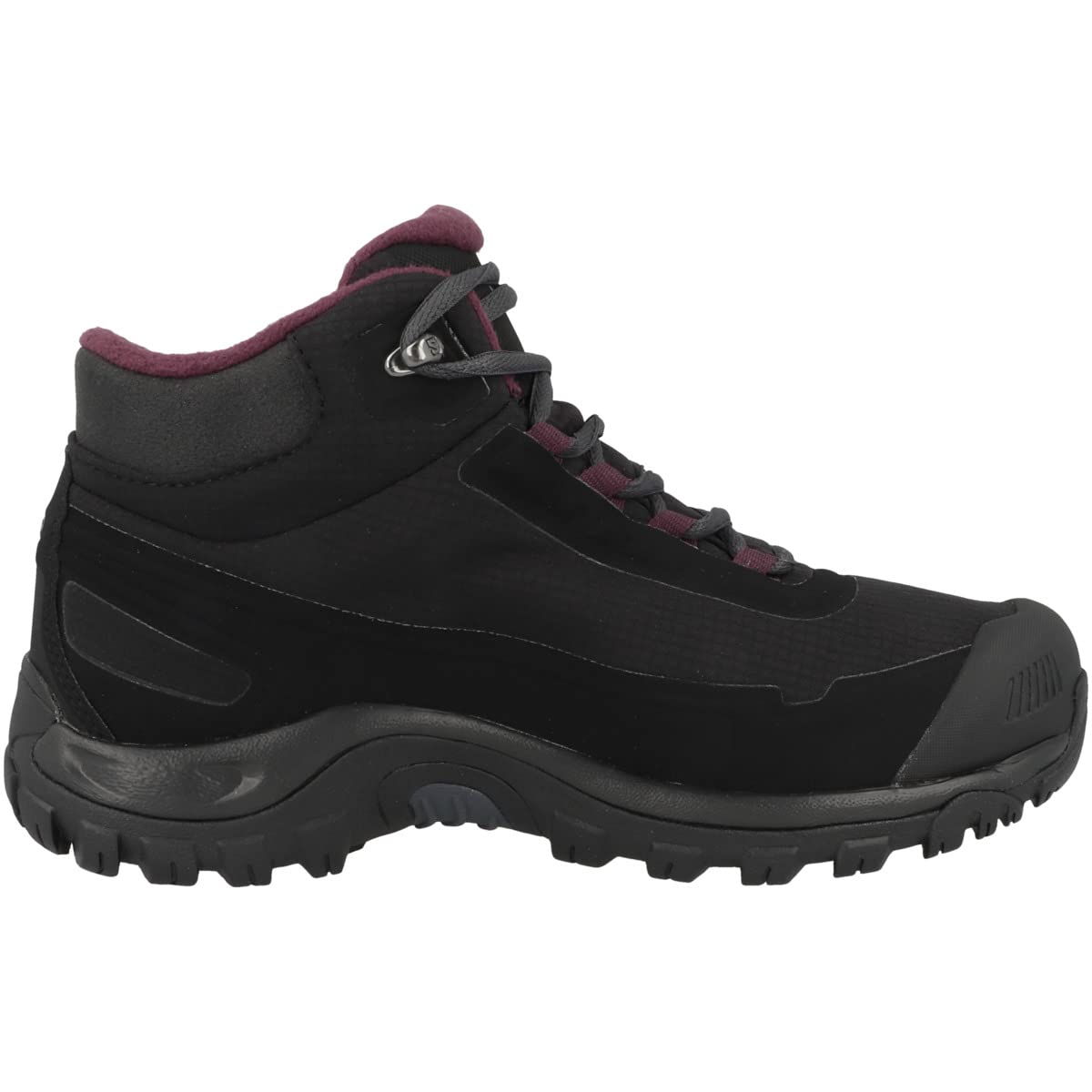 Salomon SHELTER CLIMASALOMON Waterproof Winter Boots for Women Snow, Black/Ebony/Wine Tasting, 8