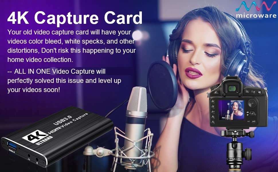 USB Video Capture Card - HDMI to USB 2.0 - HD 1080p 30fps - Zero Latency Loop-Out Port - Premium Metal Casing - Ideal for Game Recording, Broadcasting, Gaming or Live Streaming
