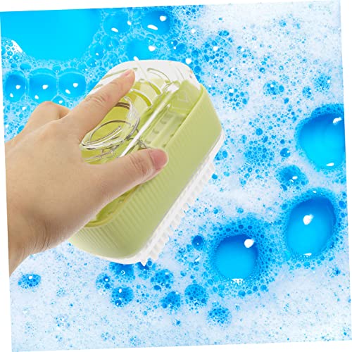 USHOBE Box Soap Brush Holder Multi-Functional Foaming Soap Dish Foaming Soap Dispenser Bar Soap Holder Scrubber Tray Foam Soap Soapdish Soap Drainer Travel Household Shelf