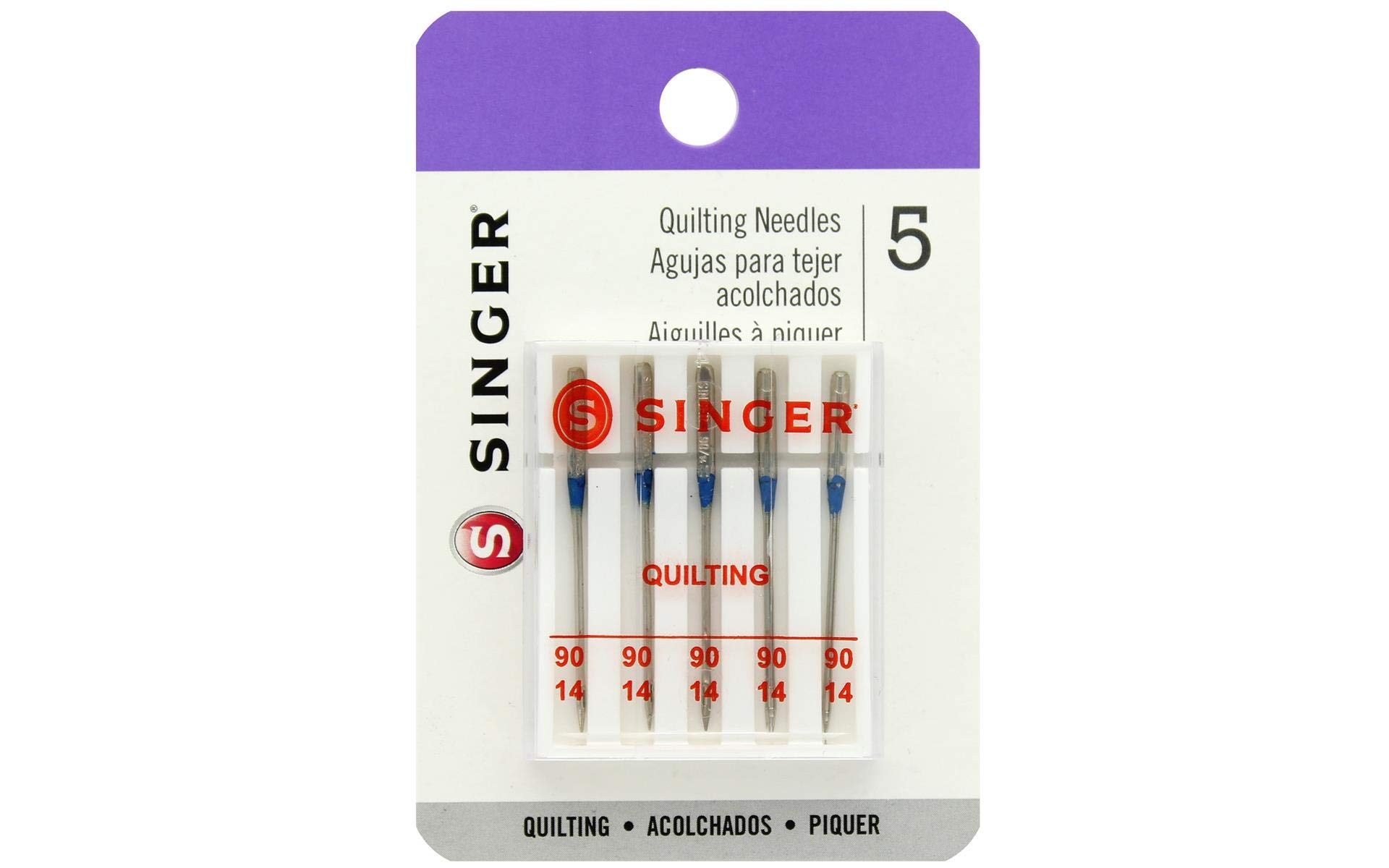 SINGER 04714 Size 90/14 Universal Machine Quilting Needles, 5-Count, White