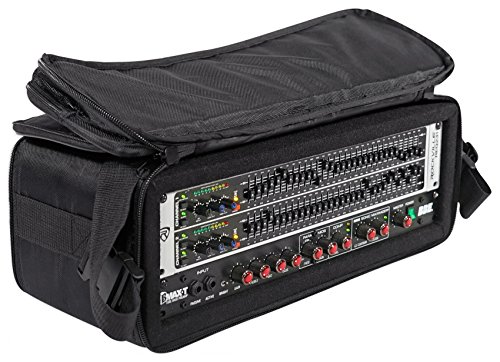 Rockville 3U Rack Bag Double-Sided Case with 12" Depth + Shoulder Strap (RRB30),Black
