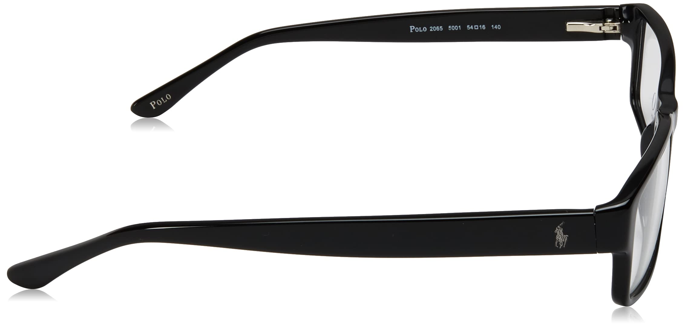 Polo Ralph Lauren Men's PH2065 Rectangular Prescription Eyewear Frames, Shiny Black/Demo Lens, 54 mm