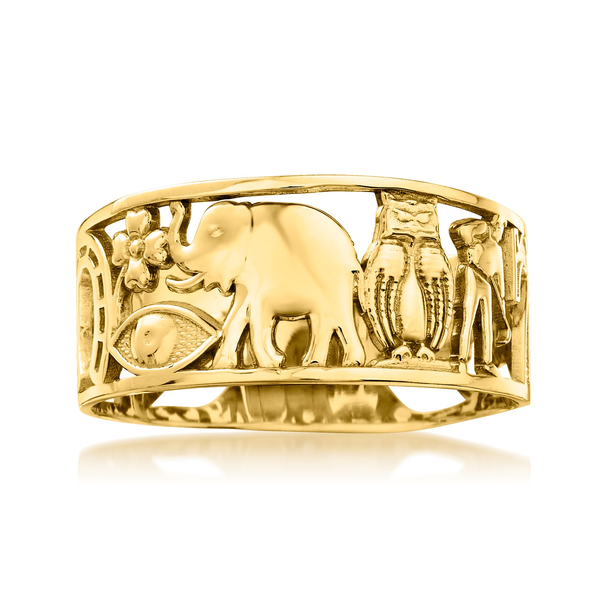 Ross-Simons 14kt Yellow Gold Good Luck Ring. Size 10