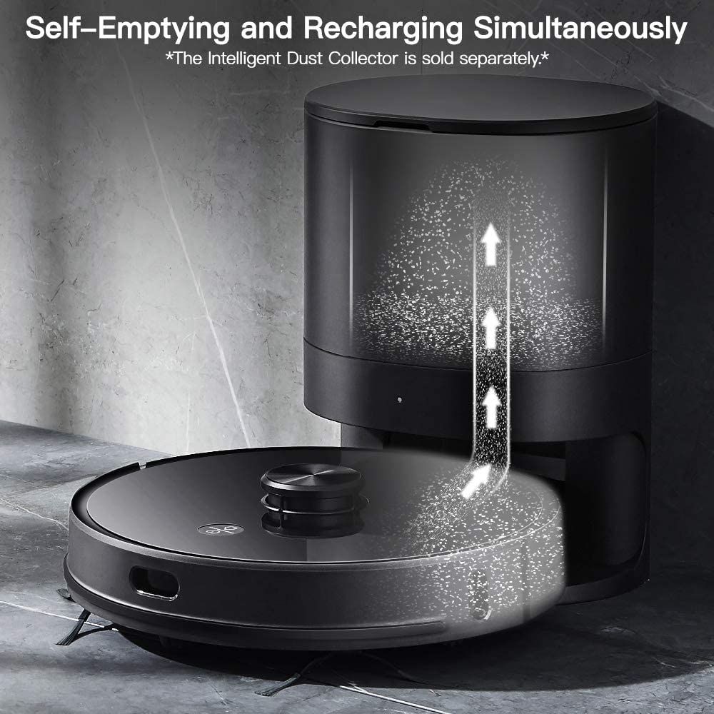 Proscenic M7 Pro Robot Vacuum Cleaner, Laser Navigation, 2700Pa Powerful Suction, APP & Alexa Control, Multi Floor Mapping, Ideal for Pets Hair, Carpets and Hard Floors, Black