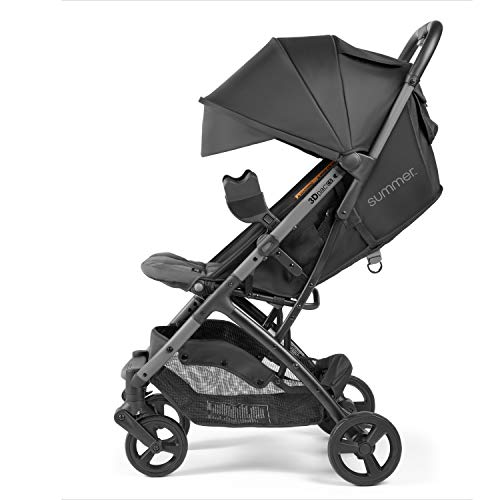 Summer Infant 3Dpac CS Compact Stroller, Black β Car Seat Adaptable Baby Lightweight Stroller with Convenient One-Hand Fold, Reclining Seat and Extra-Large Canopy