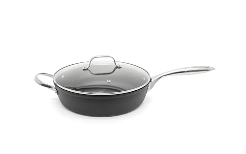 Starfrit 034723-002-0000 The Rock 11-inch Deep Diamond Fry Pan, Black