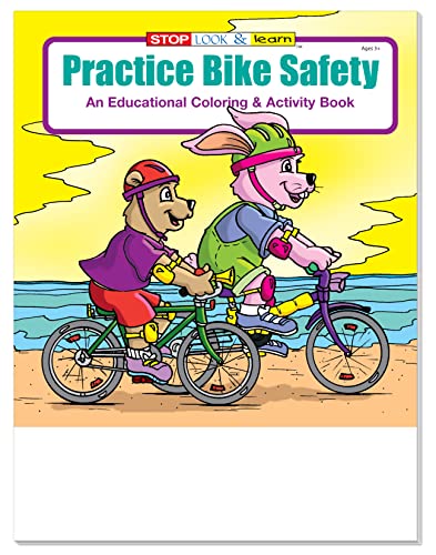 ZOCO - Bike Safety - Educational Coloring Books (50 Bulk Pack, Without Crayons) - Bicycle Rules, Road, Helmet Safety - Games, Puzzles, Activities for Kids
