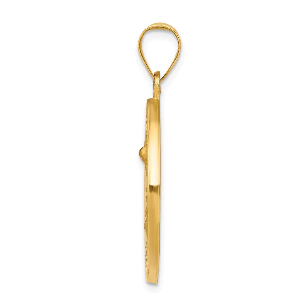 Sonia Jewels 14k Yellow Gold Catholic Patron Saint Michael Medal Pendant Charm - 32mm x 22mm