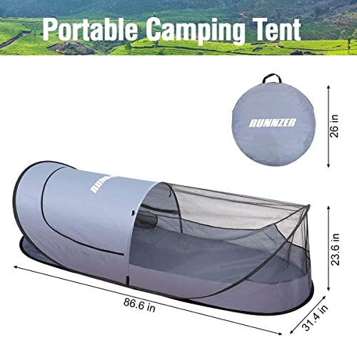 Single Portable Mosquito Net Tent, Pop UP Mosquito Tent for Camping Outdoor Travling Backyard, Self Standing Auto- Expanding