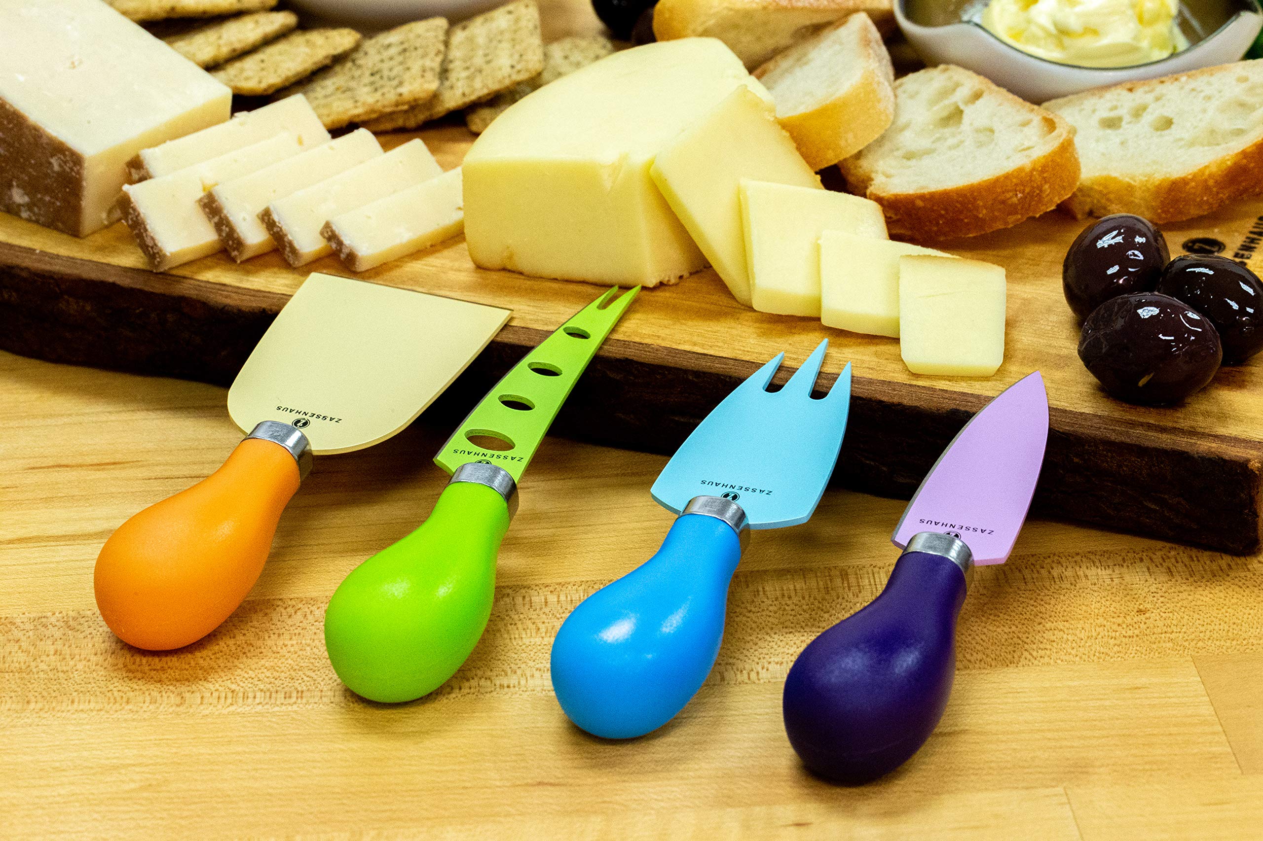 Zassenhaus Easy Cut Cheese Knife Set, 4.5", Assorted
