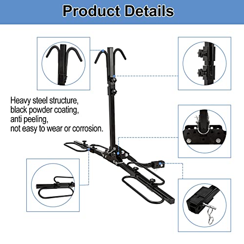 ZOVOTA Hitch Bike Rack 2 Bikes, Hitch Bicycle Rack Carrier Tray Platform Style for Truck SUV