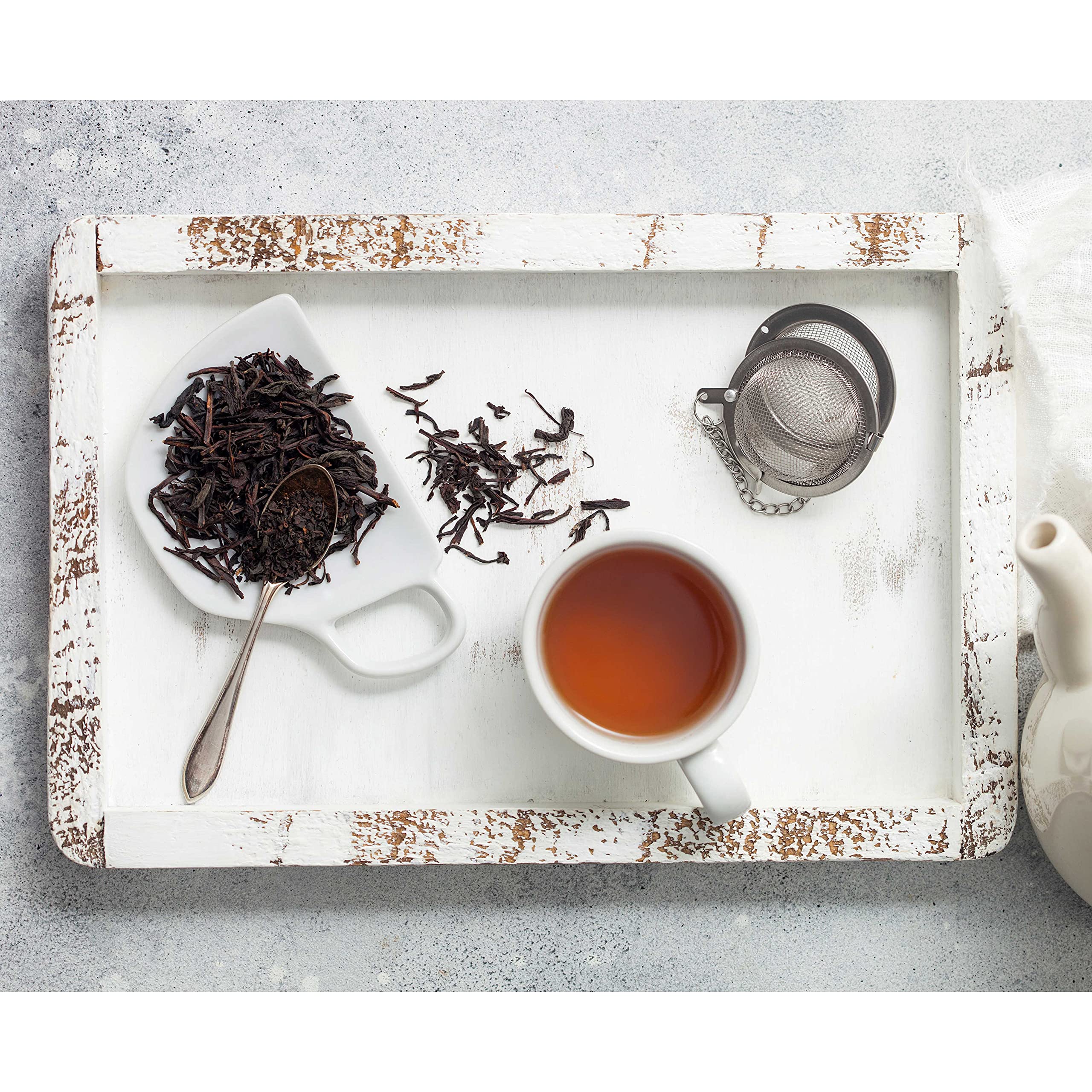 U.S. Kitchen Supply - 2 Premium Stainless Steel Tea Ball Strainer Infusers - 2.1" Size with Extra Fine Mesh - Steep Loose Leaf Tea, Herbal, Spices & Seasonings - Teapot, Tea & Coffee Cup Mug