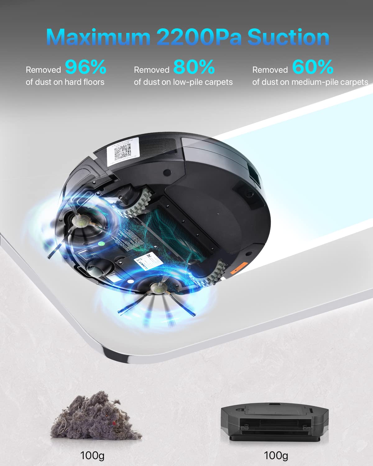 Robot Vacuum Cleaner - CLOBOT Auto Robotic Vacuum X10 Slim, 2000Pa Suctions, Ultra Thin, 120min Runtime, Self-Charging, Quiet, Compatible with Alexa/Google/App, for Pet Hairs, Hard Floors, Carpets