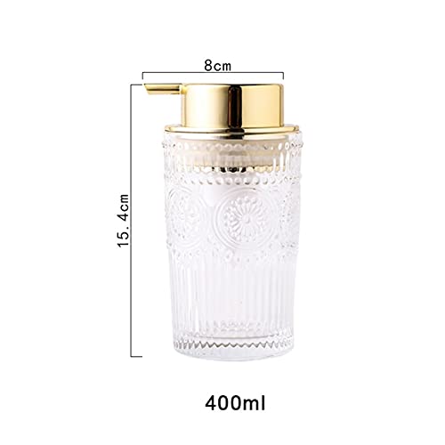 Soap Dispenser Bathroom 300ml 400ml Glass Soap Dispenser Bathroom Foam Empty Sub-Bottling Shower Gel Shampoo Foaming Bottle, for Kitchen Bathroom Bedroom Kitchen Soap Dispenser (Color : 1)