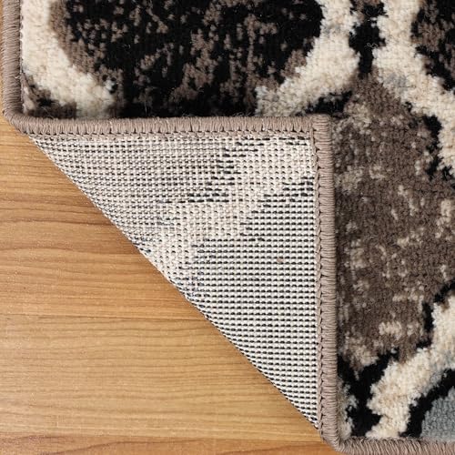 Superior Indoor Large Area Rug, Jute Backed, Perfect for Living/Dining Room, Bedroom, Office, Kitchen, Entryway, Modern Geometric Trellis Floor Decor, Viking Collection, 9' x 12', Ivory