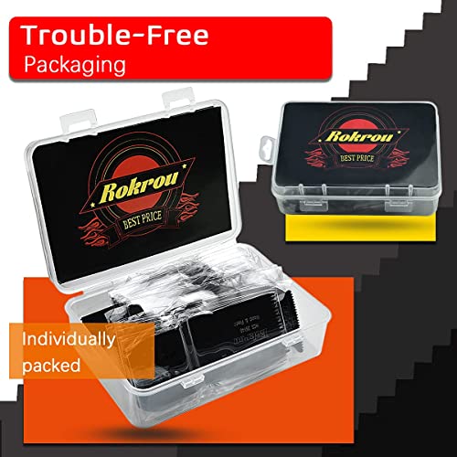 Rokrou 50 PCS Oscillating Tool Blades Multitool Blades , Accessories Bits Quick Realse Nail Wood & Drywall (35mm HCS) FITS Dewalt Fein Multimaster Bosch Makita Milwaukee Rockwell Ryobi Black & Decker