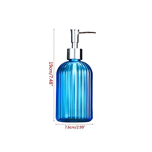 Soap Pump Dispenser 400ml Refillable Glass Soap Dispenser for Bathroom Countertop Kitchen Room,Empty Liquid Soap Dispenser Bottle, Home Hotel Bathroom Accessories Bottles Dispenser (Color : D)