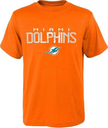 Outerstuff NFL Youth 8-20 Polyester Performance Primary Logo Hoodie & T-Shirt 2 Pack Set (10-12, Miami Dolphins)