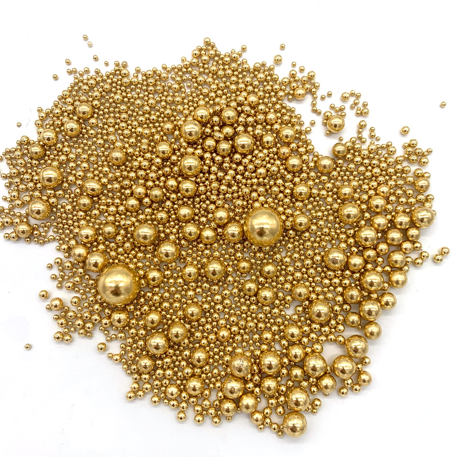 Weraru Bright Gold Pearl Sugar Sprinkles Candy Mixing Size Baking Cake Decorations Cupcake Toppers Cookie Decorating Celebrations Wedding Shower Party Chirstmas Supplies 120g/ 4.2oz