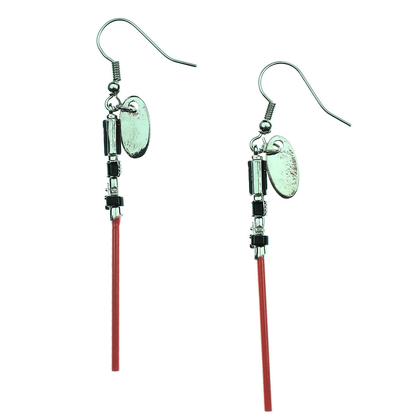 Star Wars Red Lightsaber Earrings