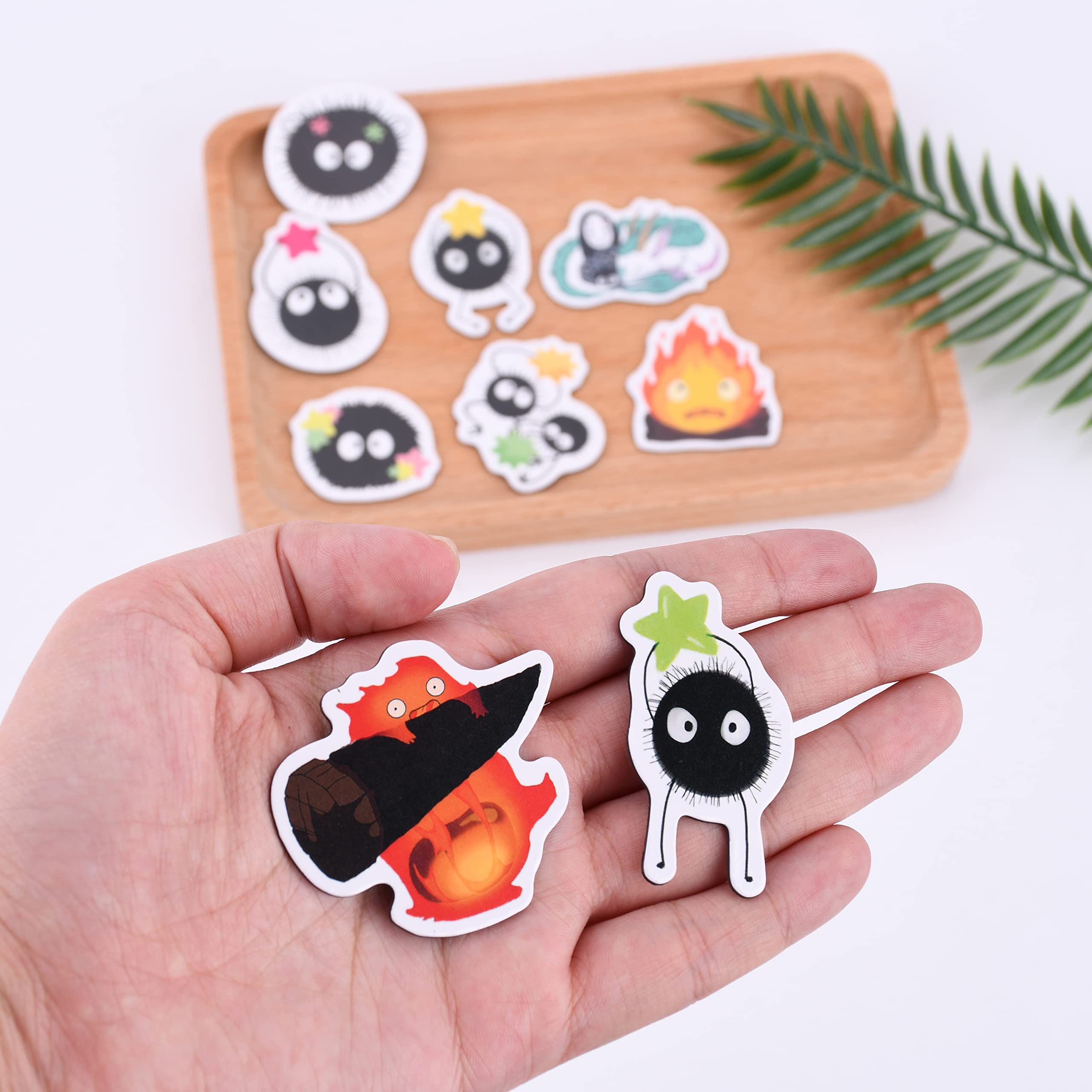 Pounchi Soot Sprites Fridge Magnet (9 Pack) Anime Magnet Bumper Office Cabinets Decoration Fridge Metal Magnet Flexible Reusable Magnetic Vinyl
