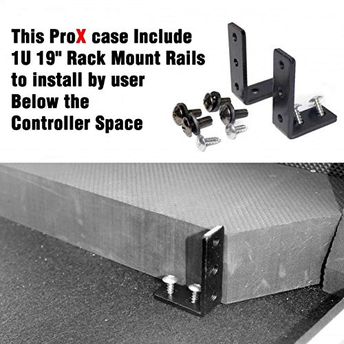 ProX XS-PRIME4 WRB ATA Flight Case For Denon PRIME 4 DJ Controller with 1U Rack Space and Wheels - Red Black