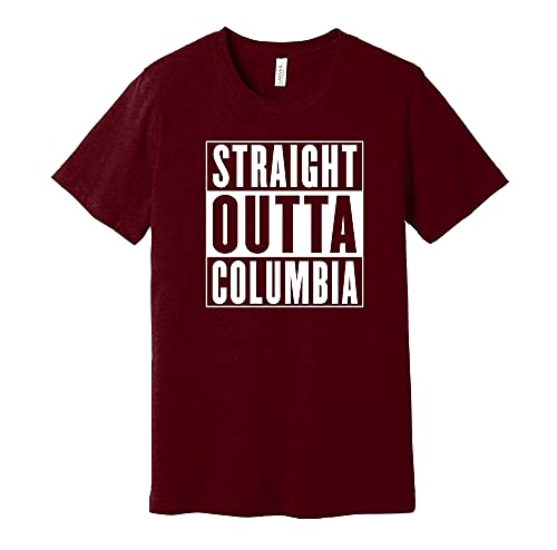 Straight Outta Columbia - Represent South Carolina - Hip Hop Parody Shirt - Red and White Version - Red - Large