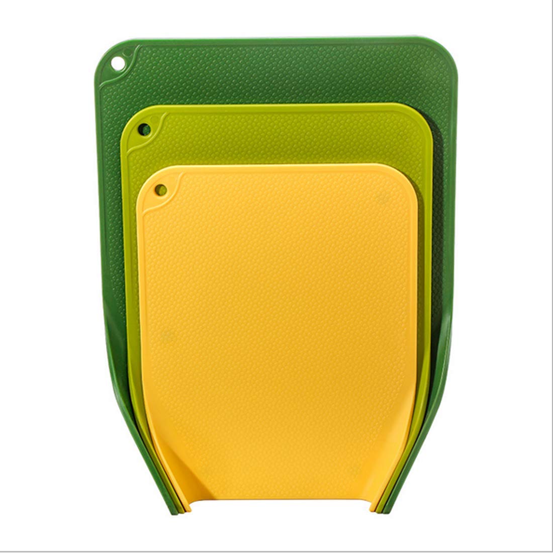 XIZEN Kitchen Cutting Board (3-Piece Set)-PP material Easy to wash BPA-free,The bottom curling design makes food not easy to spill,Texture cut surface,Rubber bottom non-slip., Multicolor, YZ0003