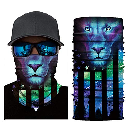 XFVSDXS 3D Printed Headband Balaclava Magic Headband Scarf Multifunctional Face Mask for Outdoor Cycling Riding Motorcycle(Blue Tiger)