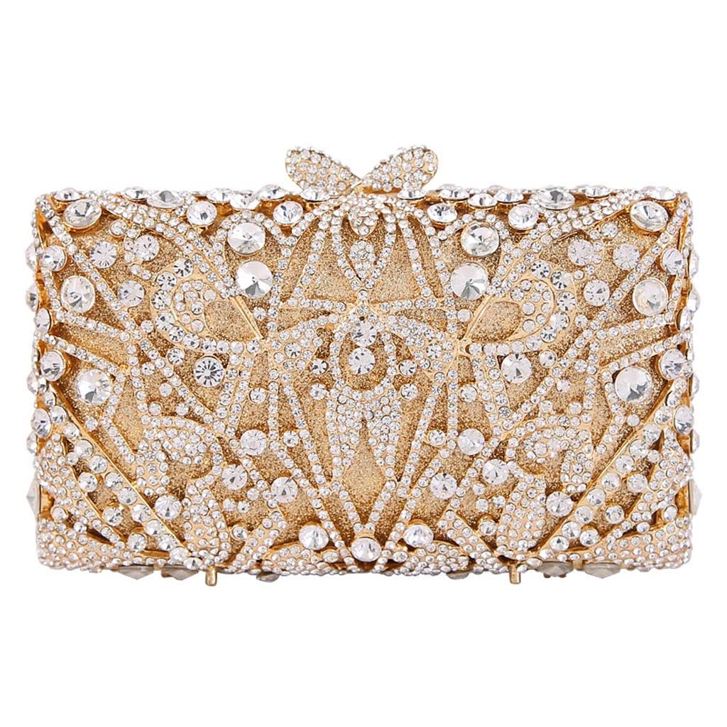 ZHUHW Hollow Out Women Clutch Bag Purse Crystal Wedding Bride Evening Bag