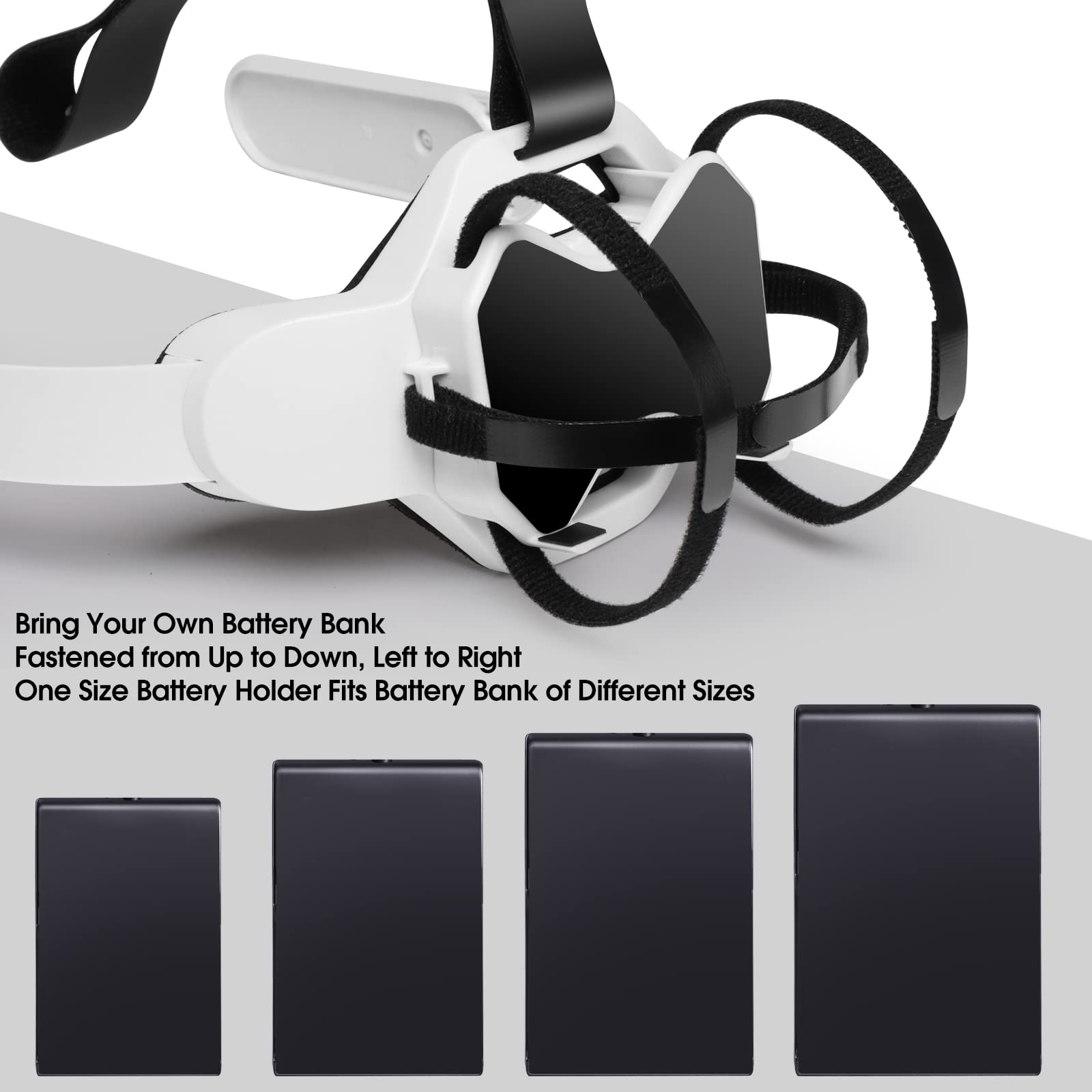 VR Accessories For Oculus Quest 2 Accessories For Oculus Quest 2 Head Strap For Meta Quest 2 Accessories Adjustable Head Strap with Head Cushion and Extra Battery Bank Holder Face Cover and Charging Cable