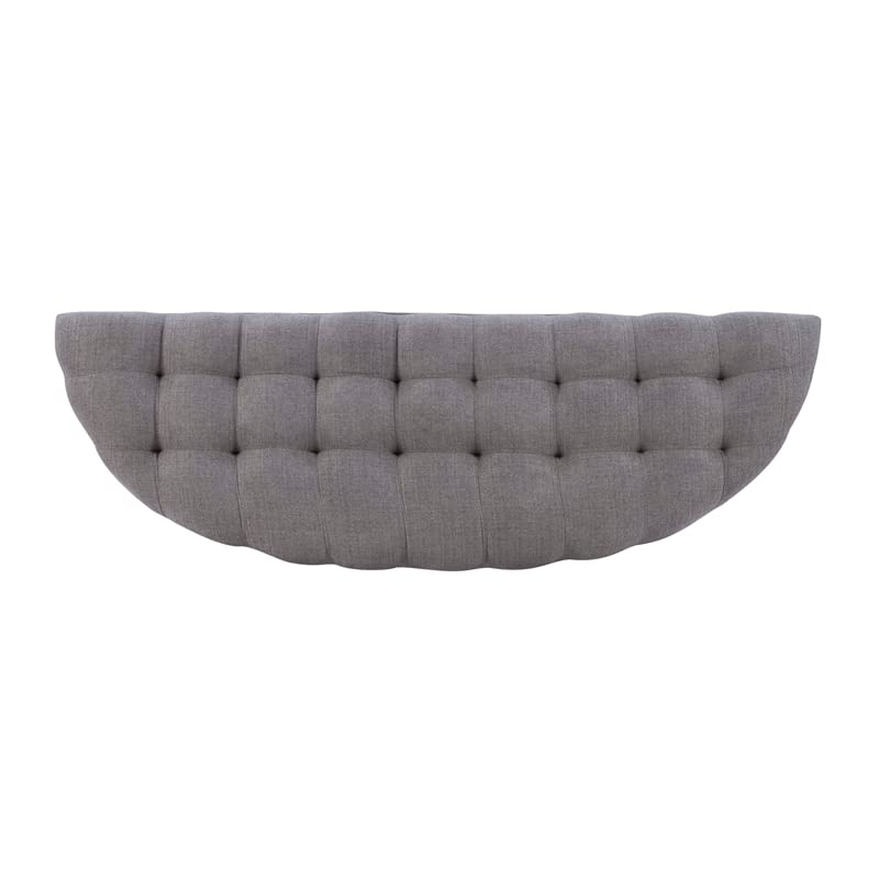 Powell Furniture Linon Naomi Demilune Wood Tufted Bench in Gray