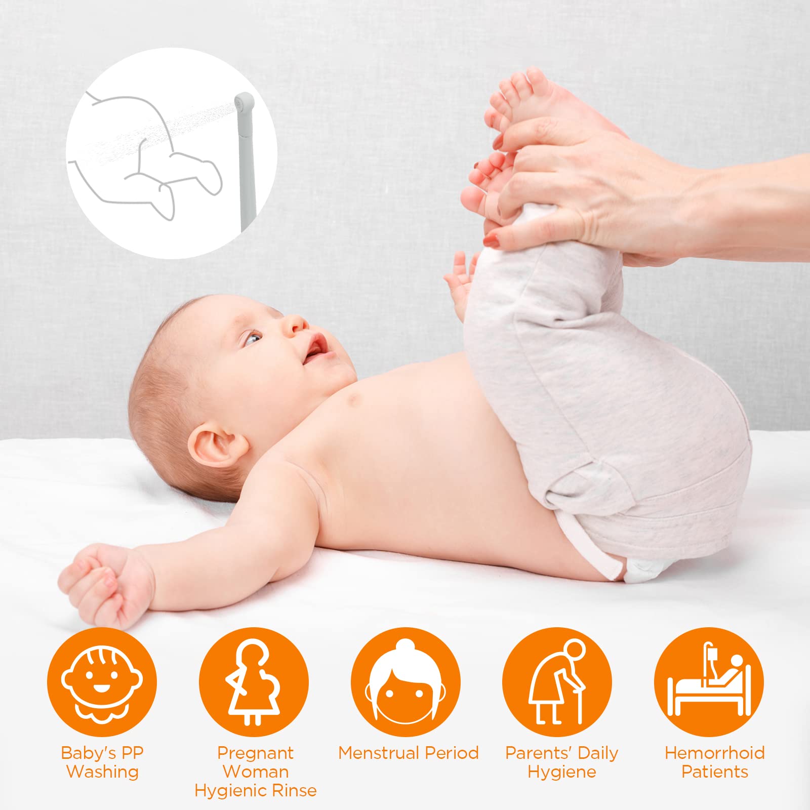 Travel Portable Bidet - Foldable Handheld Bidet Sprayer, with H/L 2 Electric Modes, Toilet Paper Substitutes, for Personal Hygiene Cleaning/Postpartum Care/perineal & Hemmoroid Nursing