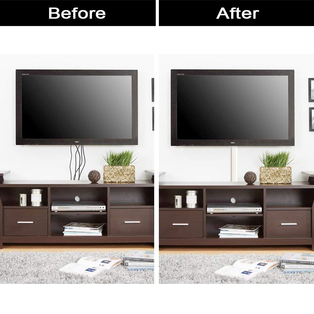 TV Cord Cover, 36 inch Cable Concealer for Wall Mount TV System, Paintable Cable Management Raceway to Hide wires, W1.6 x H0.8,Beige