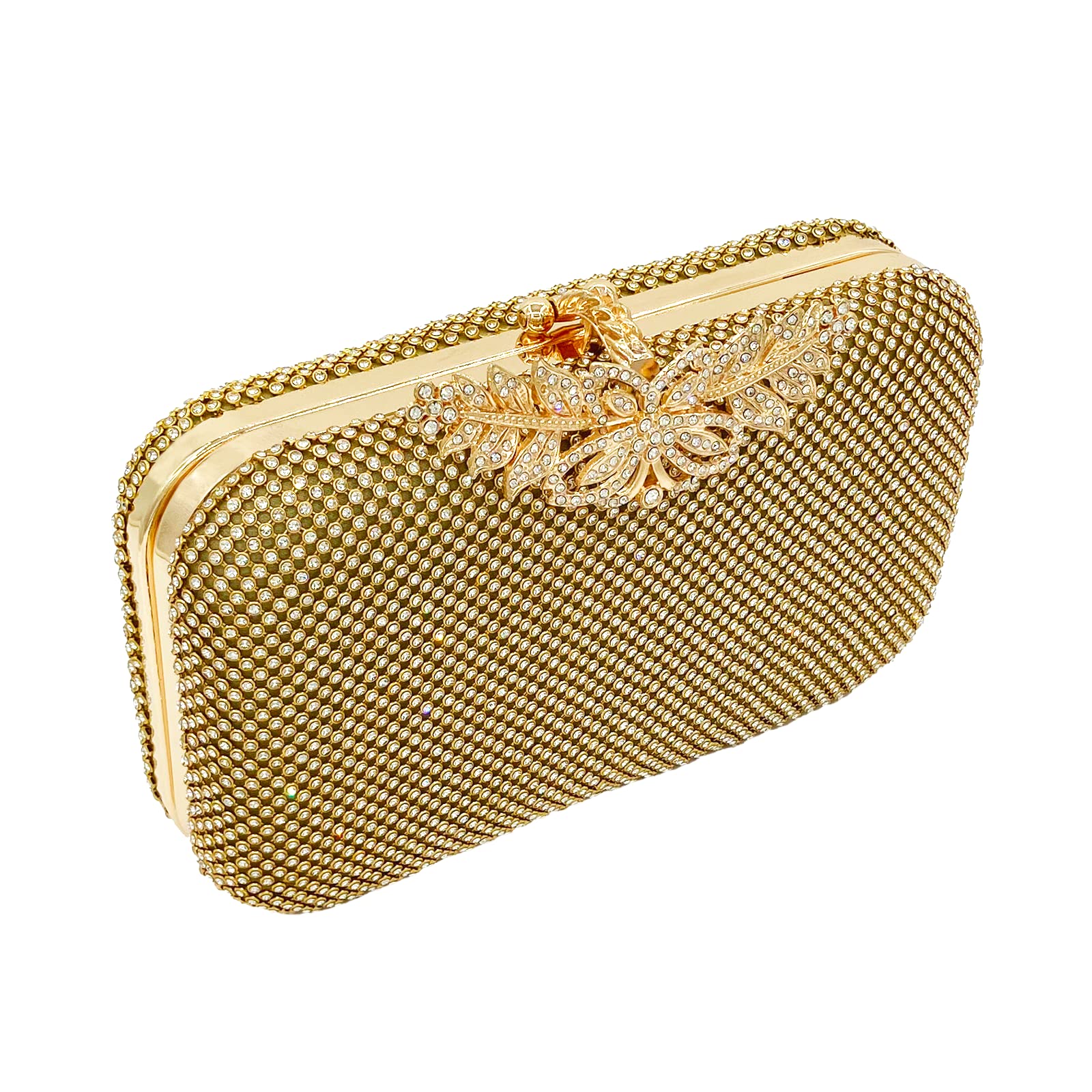 UQVIZU Women's Clutch Purses Bling Glitter Evening Handbags Wedding Party Prom Evening Bag, Gold