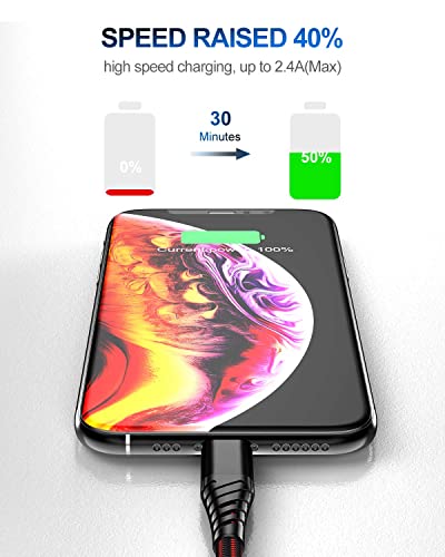 Short iPhone Charger Cable 1ft, [Apple MFi Certified] USB A to Lightning Charging Cord 1 Foot, Original iPhone Fast Charge Wire for Apple iPhone 14 Pro Max/13 Pro/12 Mini/11/X/XS/XR/SE/8 Plus/7/6/5