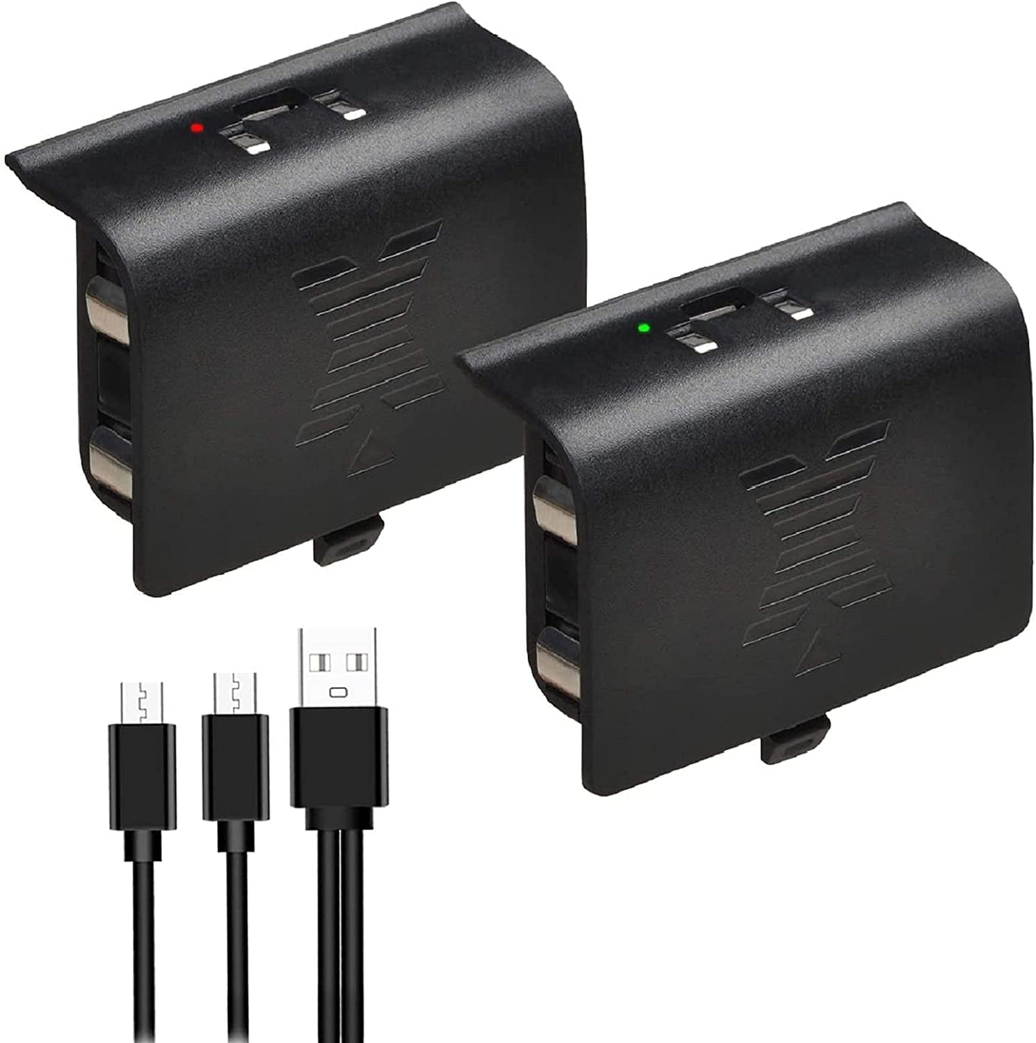 Xbox One Rechargeable Battery Pack, 2 Pack 1100mAh Xbox One Controller Battery for Xbox One S/X/Elite Controller with 2 in 1 USB Cable(Not for Xbox Series S/X)