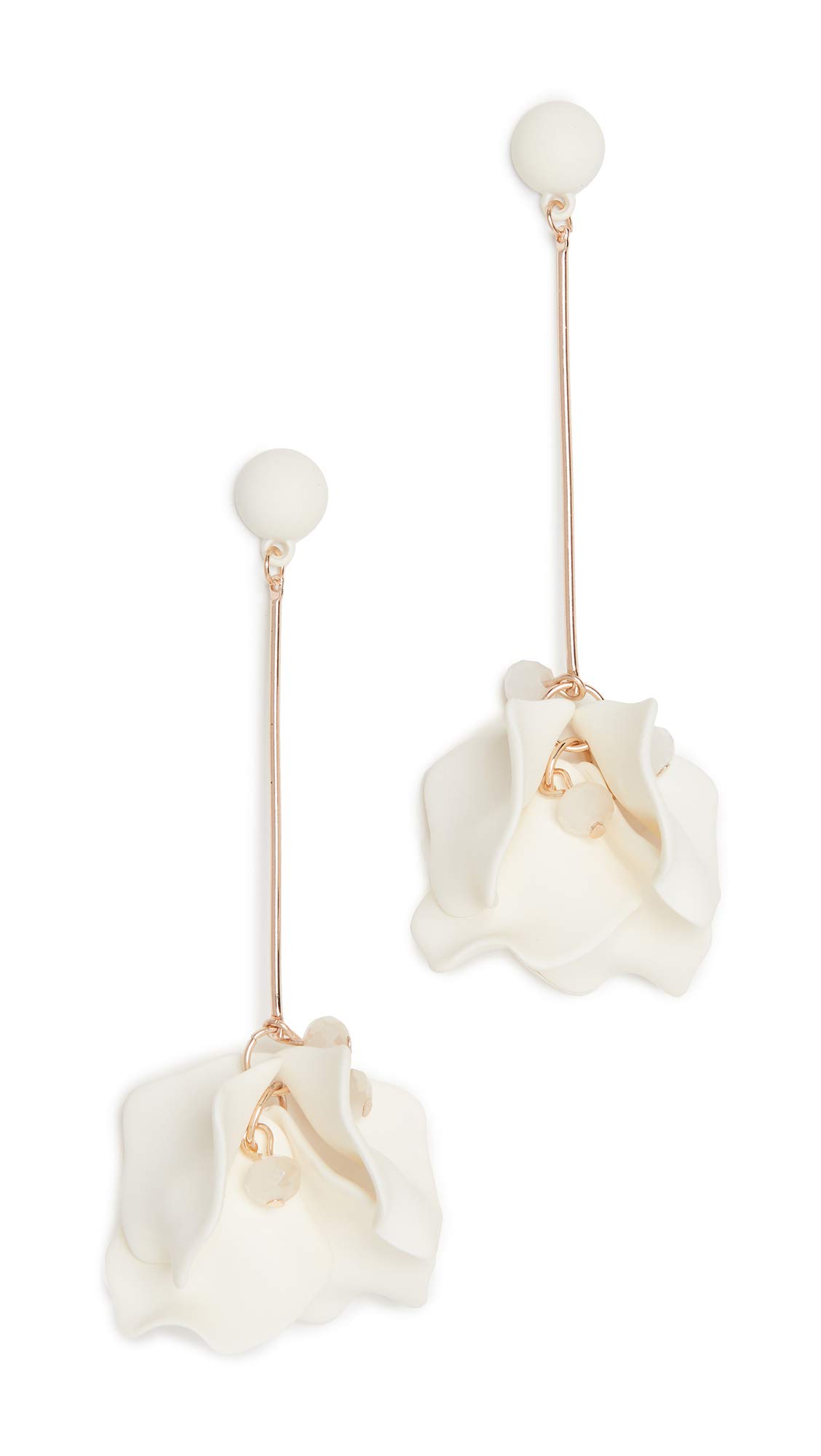 SHASHI Women's Petunia gold plated brass Earrings, White, One Size
