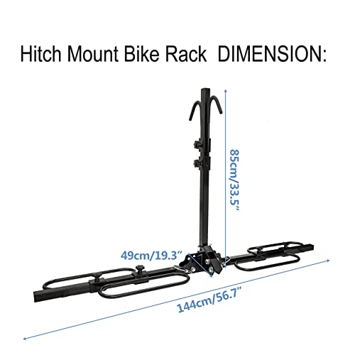 ZOVOTA Hitch Bike Rack 2 Bikes, Hitch Bicycle Rack Carrier Tray Platform Style for Truck SUV