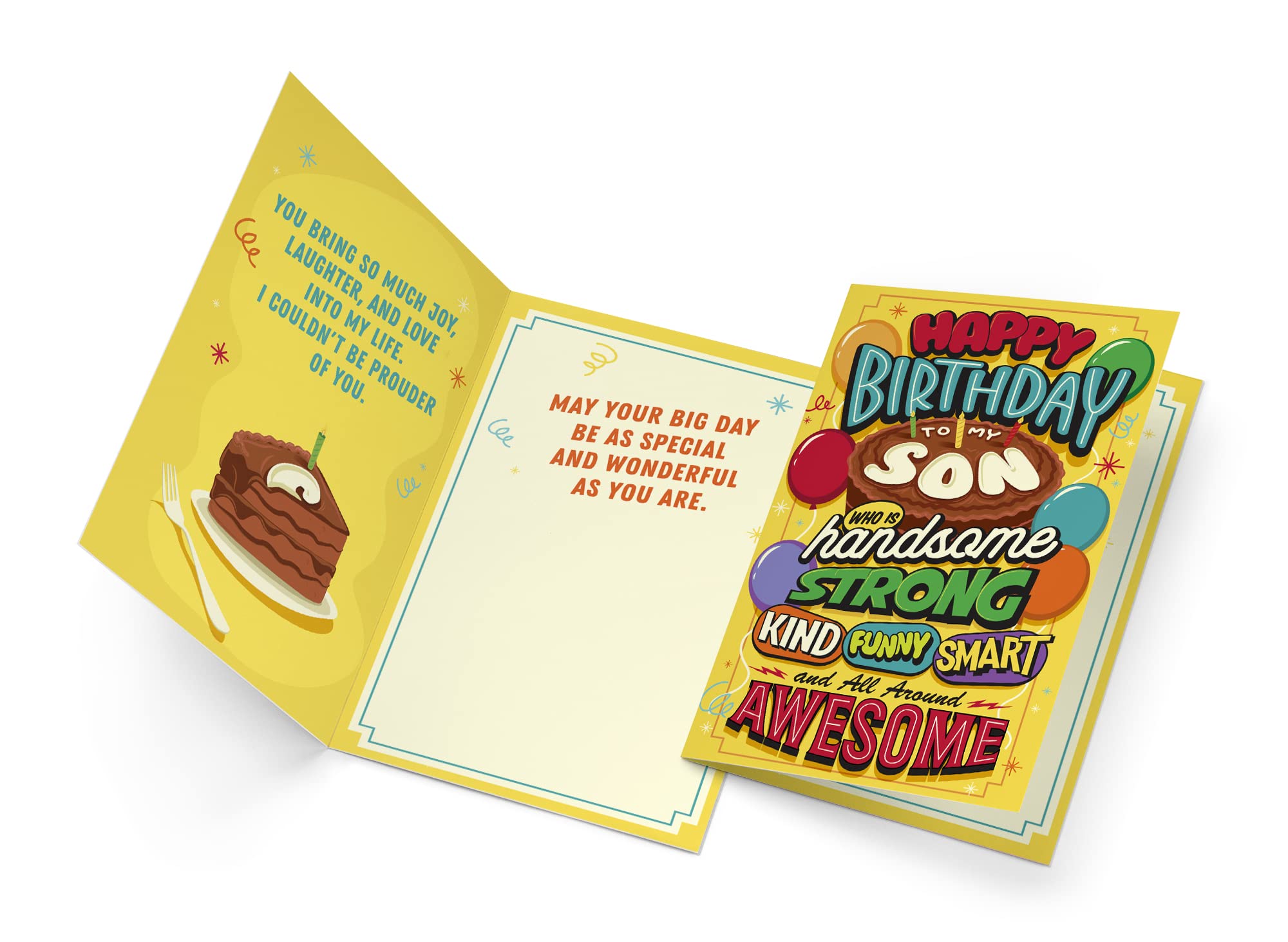 Prime Greetings Birthday Card For Son, Made in America, Eco-Friendly, Thick Card Stock with Premium Envelope 5in x 7.75in, Packaged in Protective Mailer