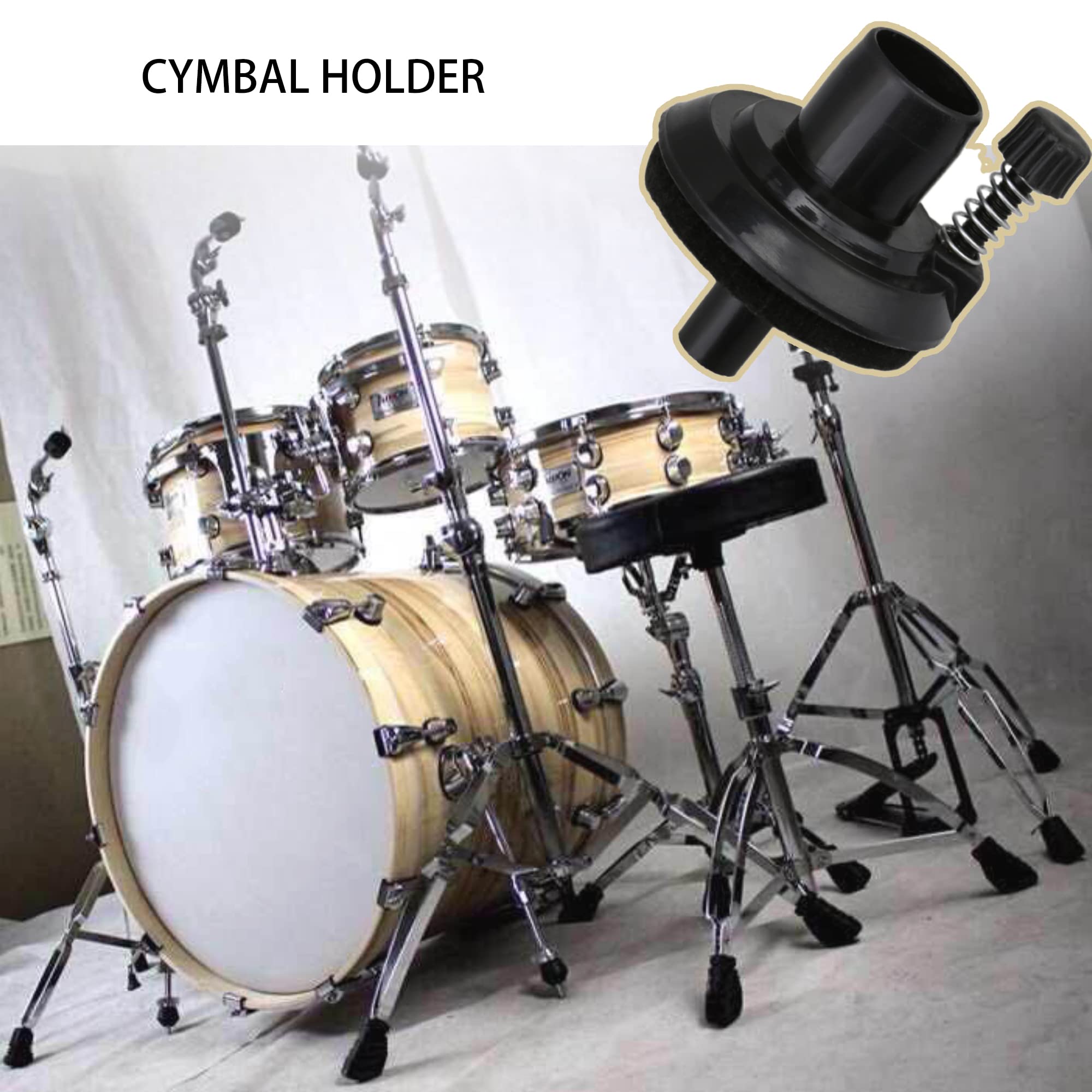 Xstyle Hi-hat Cymbal Stand Holder, 22mm Black Rubber Hi-hat Support for Drum Set Accessories