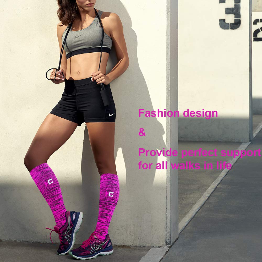 SunFeeling 6 Pairs Compression Socks for Women & Men Circulation - Best Support for Nurses,Running,Athletic,Sports,Small-Medium
