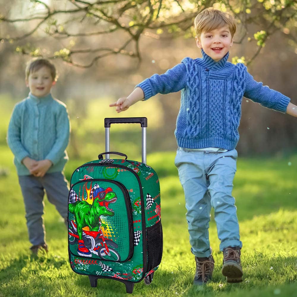 UFNDC Kids Luggage for Boys, Dinosuar Suitcase Rolling with Wheels,Travel Carry on for Children Toddler Elementary