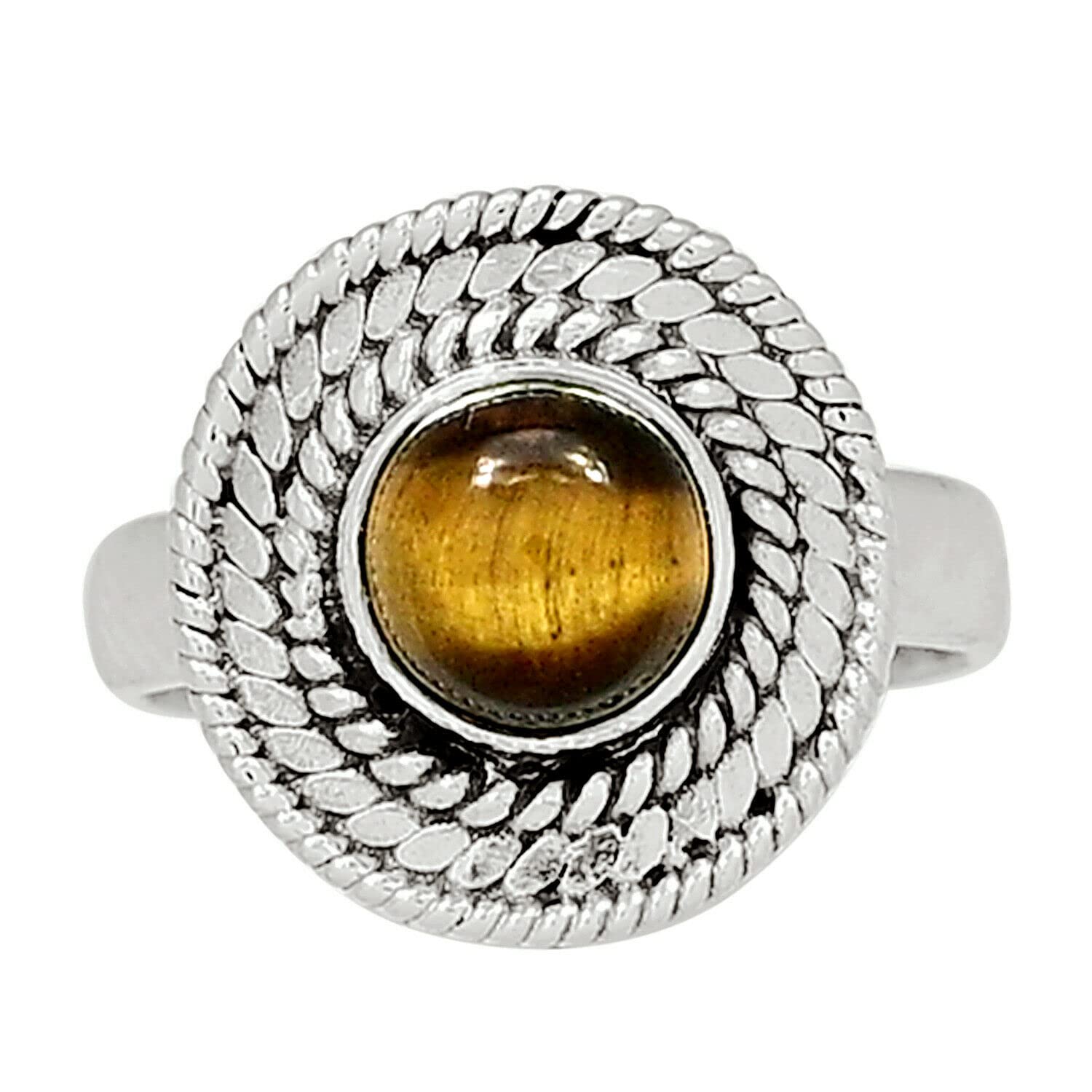 Xtremegems Tiger Eye 925 Sterling Silver Ring Jewelry s.6.5 ALLR-6058