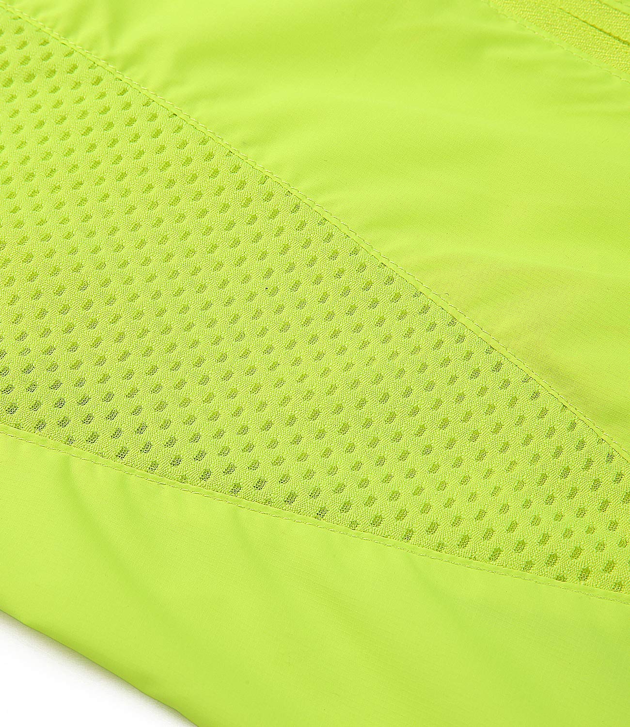 Outto Men's High Visibility Cycling Jacket Convertible UPF50+ Windproof Lightweight Windbreaker(Small,180012 Fluorescent Green)