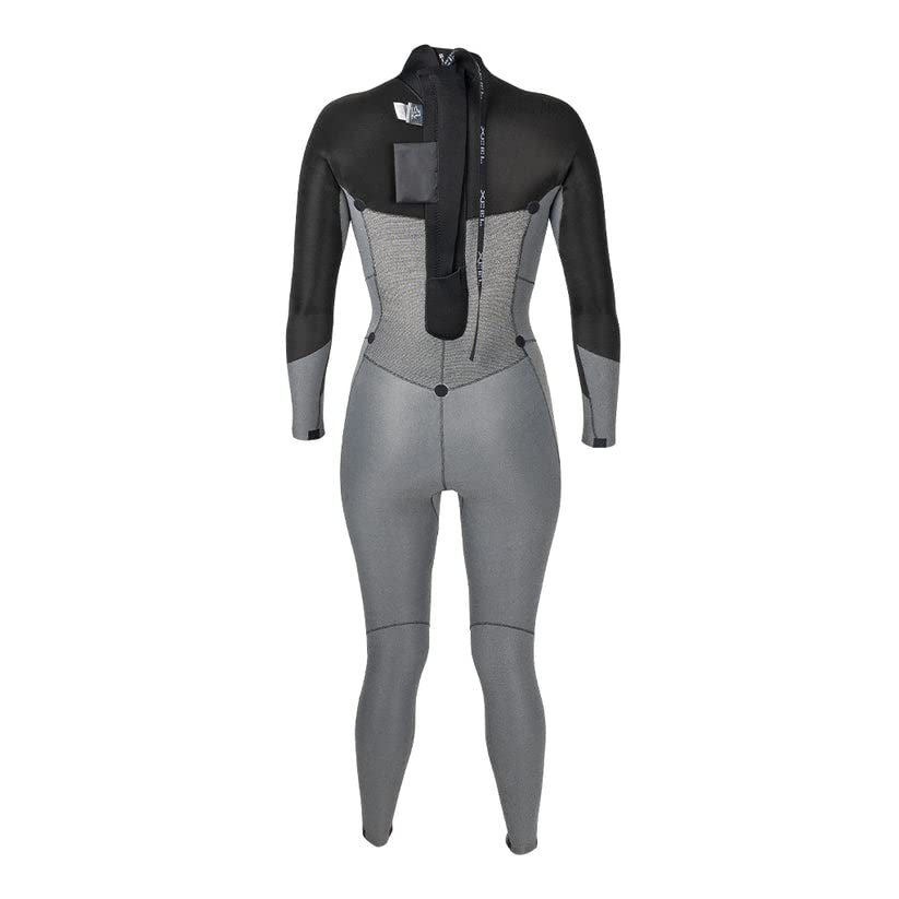 XCEL Womens Axis Back Zip 4/3mm Fullsuit - Black/Tinfoilfoil/Mesa Rose | 2