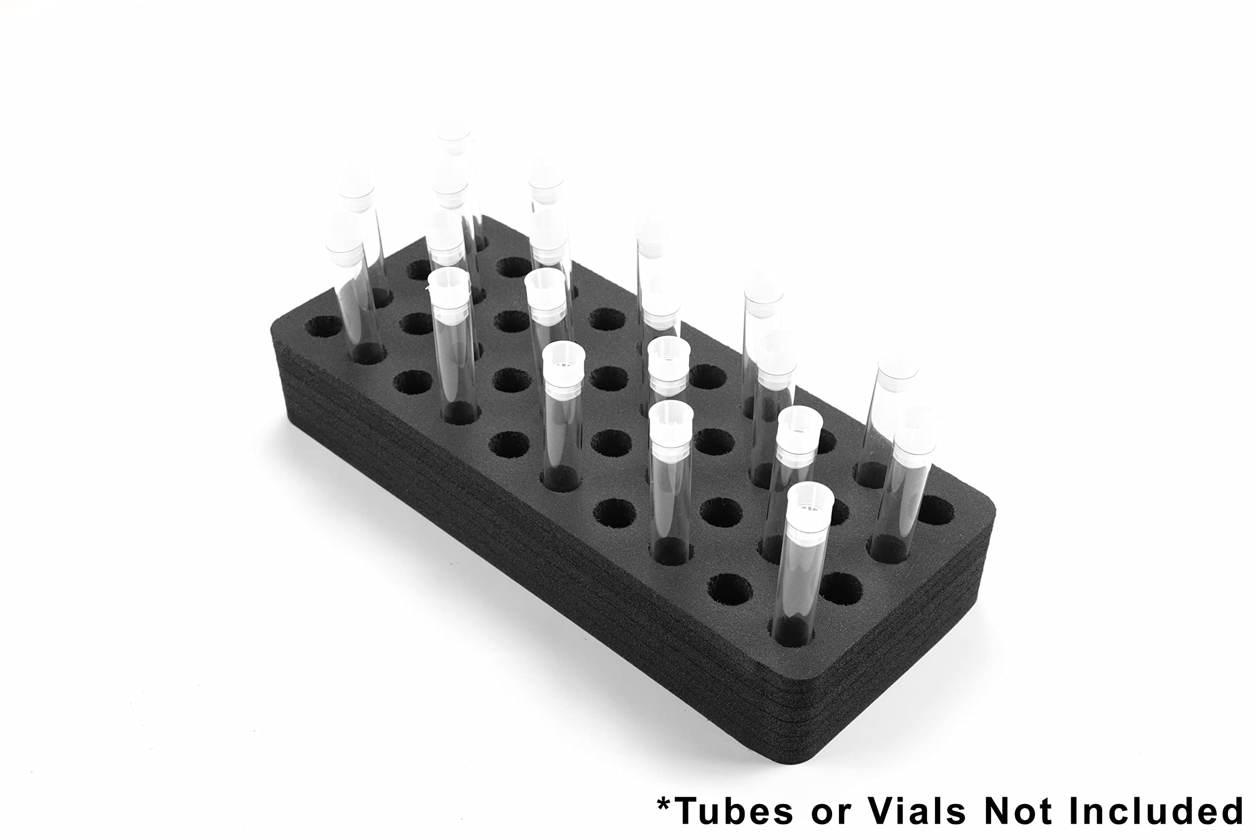 Polar Whale 2 Test Tube Racks Durable Black Foam Storage Holder Organizer Stand Transport Holds 40 Tubes Fits up to 18mm Diameter