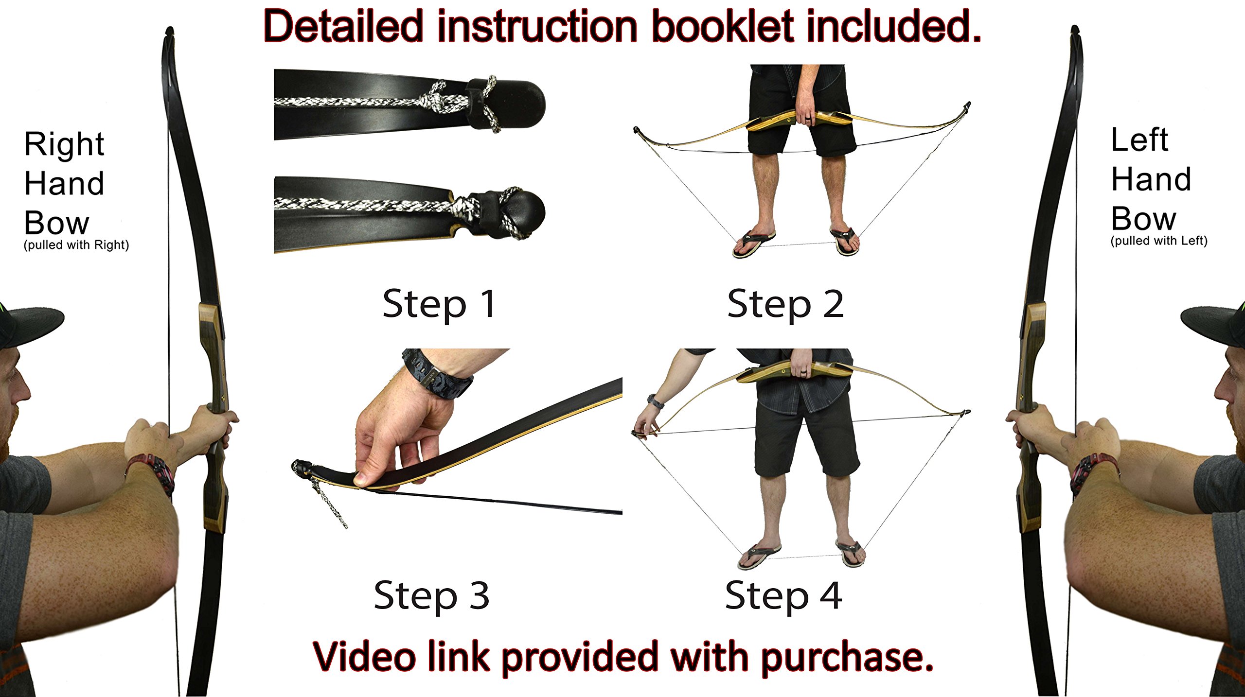 Southwest Archery Scorpion Traditional Hunting Long Bow – 68” Longbow – Right & Left Hand – Draw Weights in 25-60 lbs – USA Based Company – Perfect for Beginner to Intermediate – 1 Year Warranty